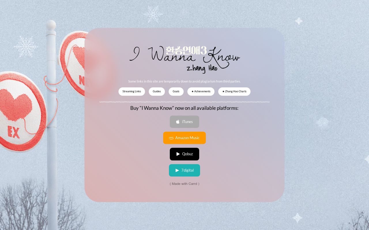 buy "I Wanna Know" by Zhang Hao